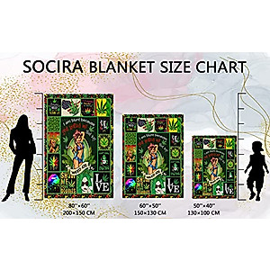 Socira Weed Blanket, Marijuana Gifts Flannel Sherpa Blanket, Large Leaf Blanket Soft Bed Blanket,Cozy Fleece Throw Blanket for All-Season,Weed Stuff Sheets for Bedroom Living Room 60''X80''