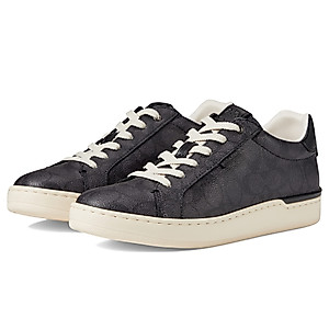 Coach Women's Lowline Coated Canvas Sneaker, Charcoal/Black, 8