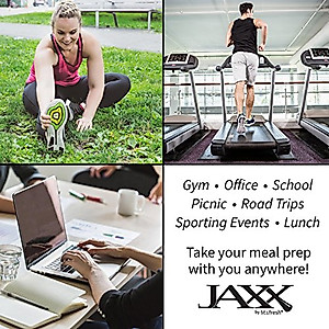 Fit & Fresh Original Jaxx FitPak Insulated Cooler Lunch Box, Meal Prep Bag with Portion Control Containers, Ice Pack, 28 oz Shaker, Standard, Pink