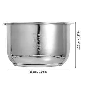 UPKOCH Inner Cooking Pot 2L Stainless Steel for Rice Cooker and Instant-pot Use Rice Cooker Liner Rice Cooking Container Rice Maker Accessories for Rice Maker Cooker