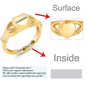 XSMZB Cremation Ring for Ashes Stainless Steel Heart Finger Ring Keepsake Urn Rings Memorial Jewelry Hold Loved Ones Ashes (Customize, 9)