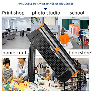 A4 Paper Cutter Paper Trimmer Portable Paper Slicer, 12 Inch Titanium Scrapbooking Tool with 3pcs Replacement Blades with Safeguard Side Ruler for Craft Paper, Coupon, Label and Cardstock