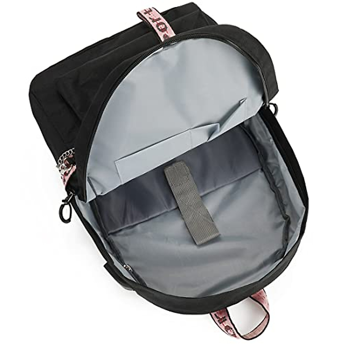 XIXISA 17 INCH Nezuko Backpack & Purse, Anime Nezuko Laptop Backpack with USB Charging Port, Nezuko Bag for School (Black)