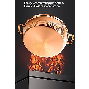 Moroccan Tagine Pot 304 Stainless Steel Tower Stew Dry Pan, Non Stick Slow Cooker Casserole for Seafood, Electromagnetic Cooker Tajine, High Lid Gold - 26cm