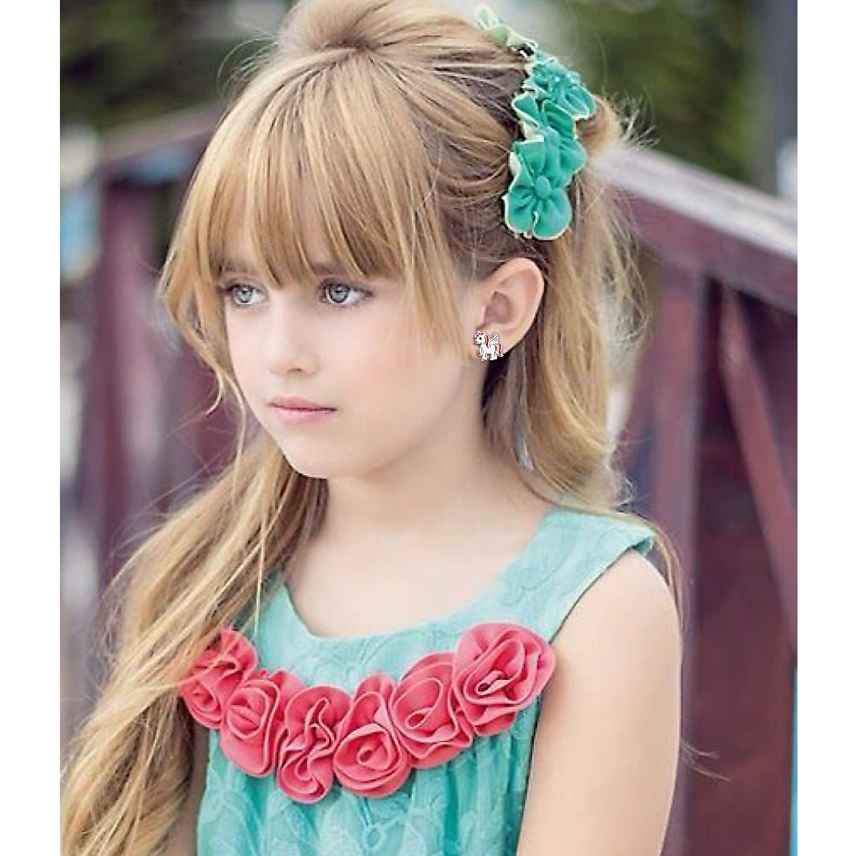 Nickel Free Kids Animal Earrings for Girls Hypoallergenic Pack - Cute Heart Shape Birthday Gifts for Teens 10 11 12 13 year old girl