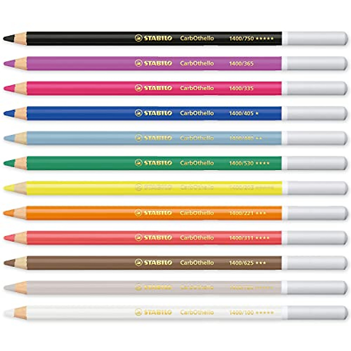 STABILO Chalk-Pastel Pencil CarbOthello - Pack of 12 - Primary Tones