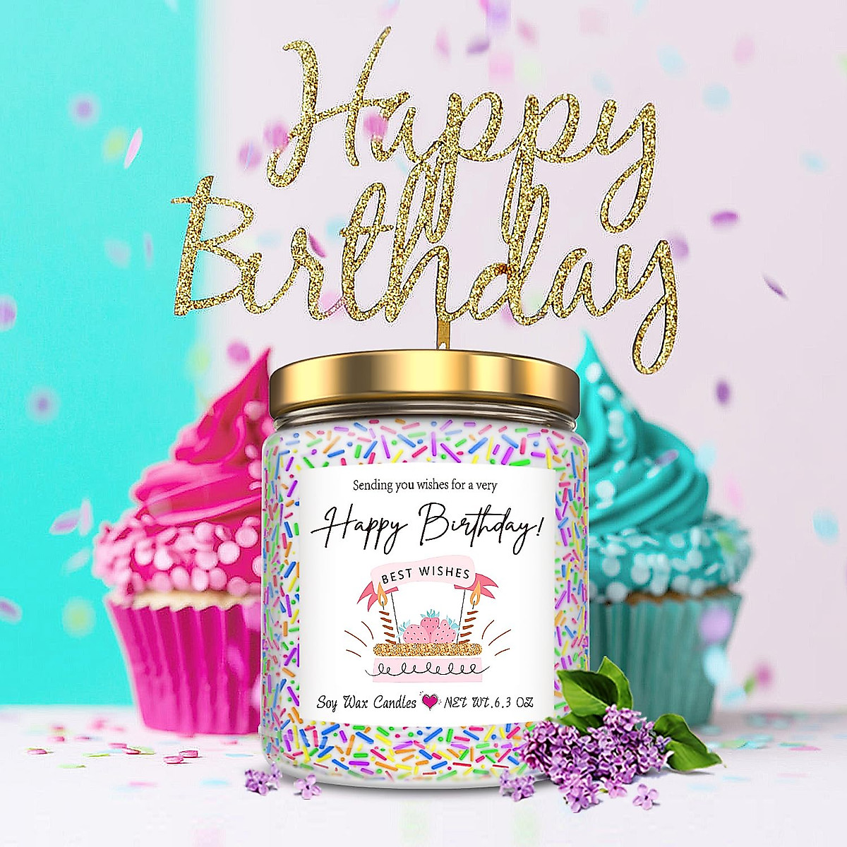 Birthday Gifts for Women Birthday Cake Candles Gifts for Best Friends Women Happy Birthday Gift for Women Female Sister Mom Wife Her Girlfriend Coworker Bestie Womens Birthday Gifts Candles for Cake
