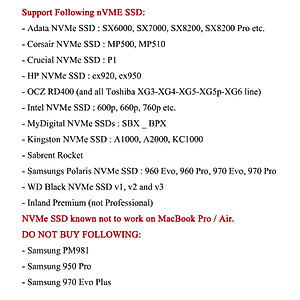 V VOILA REVE M.2 NVME MacBook SSD Convert Adapter for Upgraded MacBook Air Pro Retina Mid 2013-2017, AHCI SSD Upgraded Kit for A1465 A1466 A1398 A1502