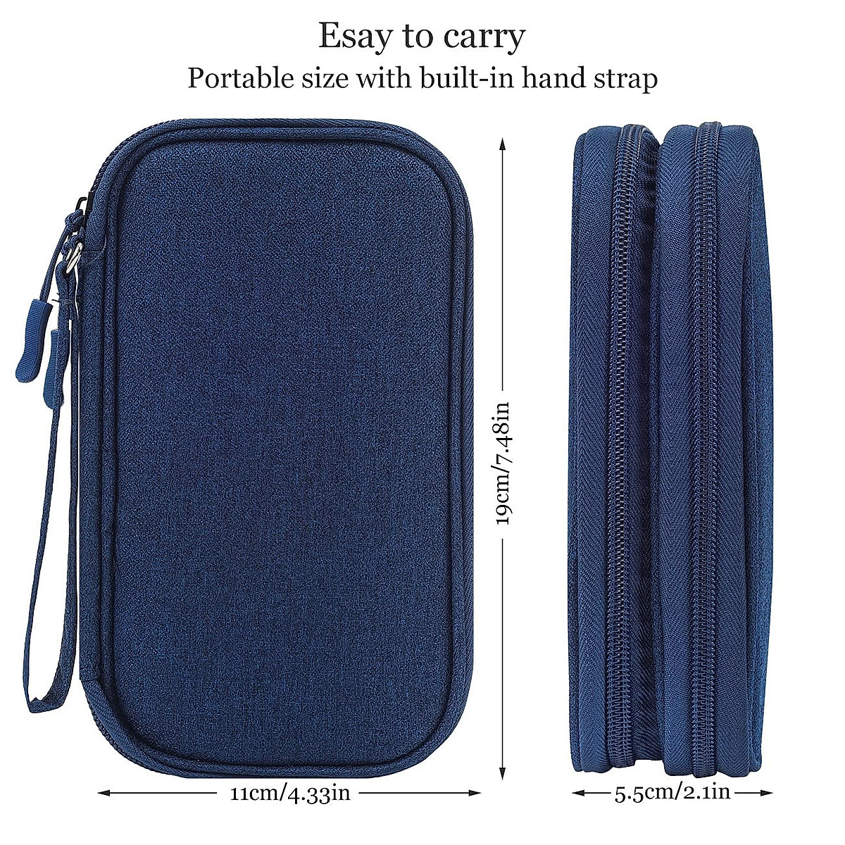 Portable, Waterproof Electronics Accessories Case and Organizer Bag for Cables, USB Drives and Chargers