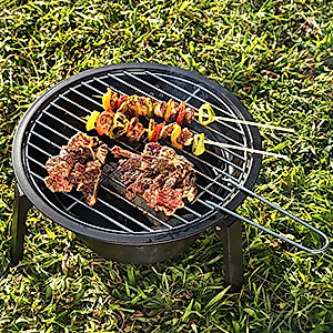 CUE WAY Portable Charcoal Grill, Tabletop bbq,camping stove