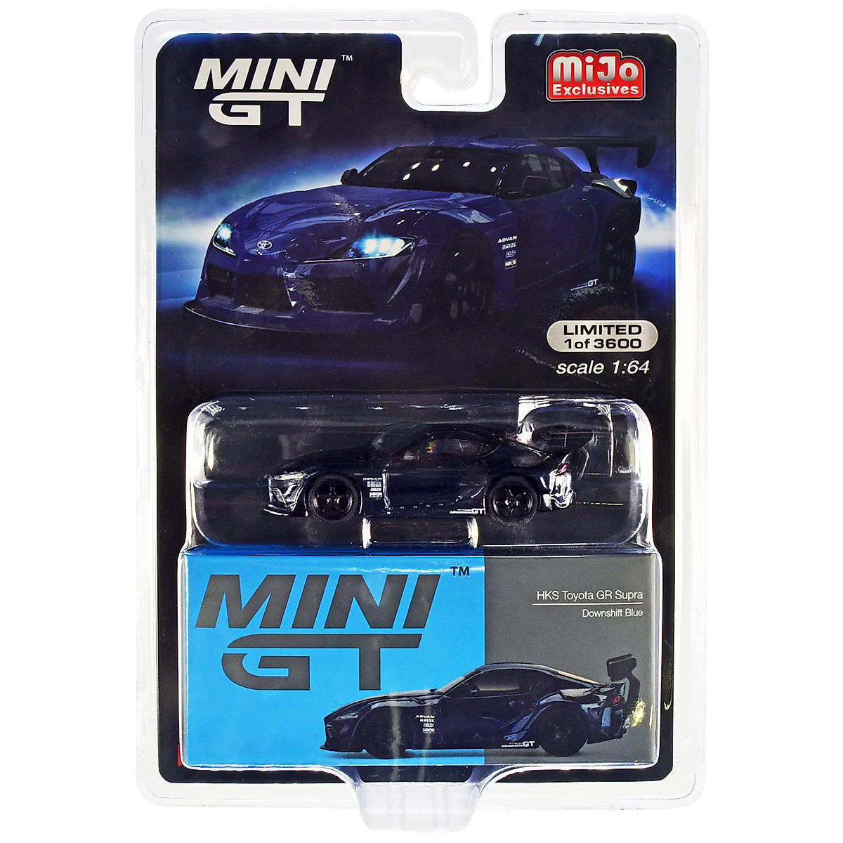 HKS GR Supra (A90) Downshift Blue Metallic Limited Edition to 3600 Pieces Worldwide 1/64 Diecast Model Car by True Scale Miniatures MGT00368