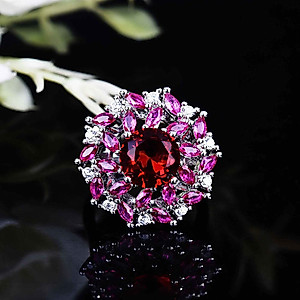 Uilita 14K Gold Plated Gorgeous Flower Cubic Zirconia Ring | Round Milgrain Eternity Open Size | White Gold Rings for Women Gift (A)