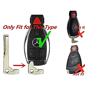 KAWIHEN Uncut Transponder Ignition Key Blank Keyless Remote Key Fob Replacement for Mercedes Benz 4 Buttons IYZ3312