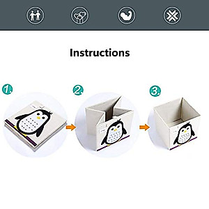 VMOTOR Foldable Animal Canvas Storage Toy Box/Bin/Cube/Chest/Basket/Organizer for Kids, 13 inch(Shark)
