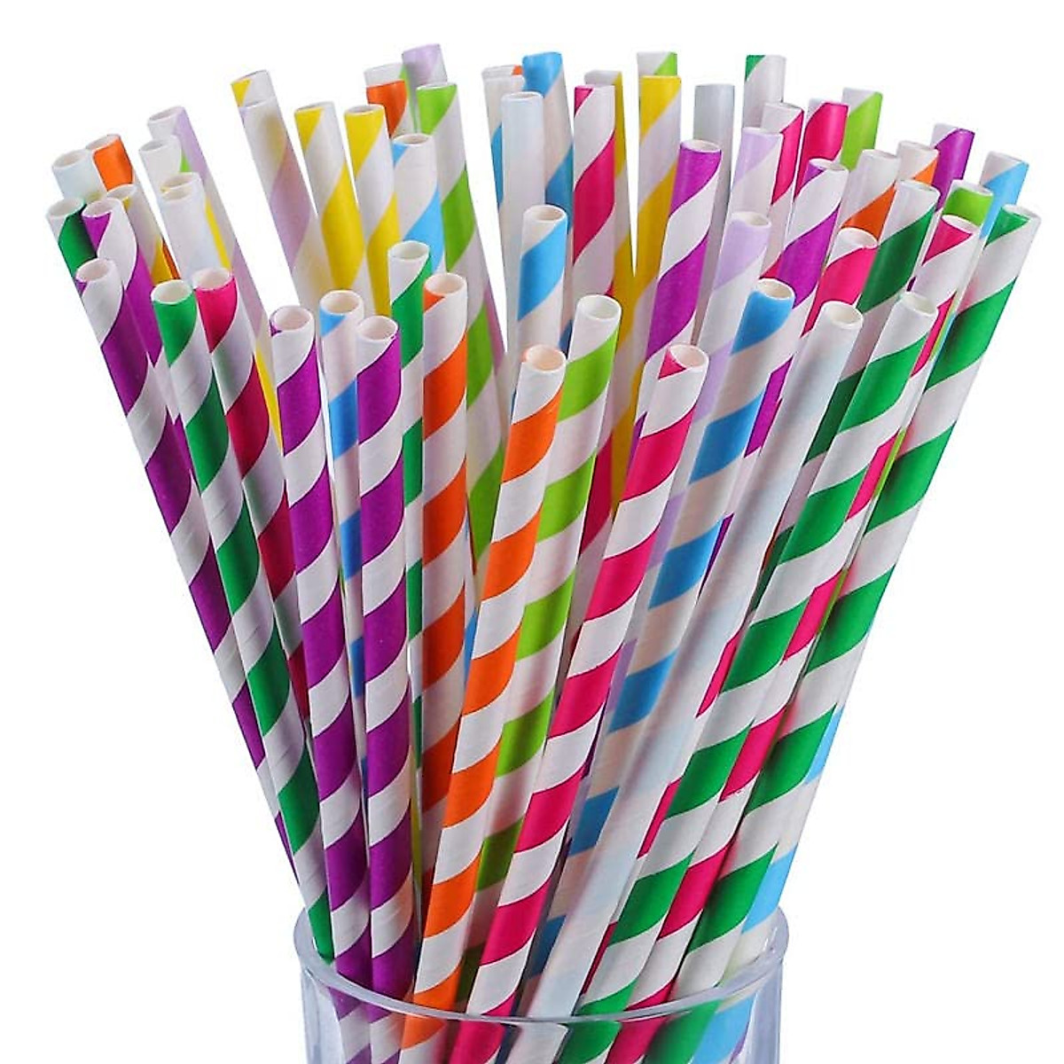 200 Kraft multiple color Biodegradable co-Friendly Biodegradable Paper Drinking Straws Bulk for Party Supplies