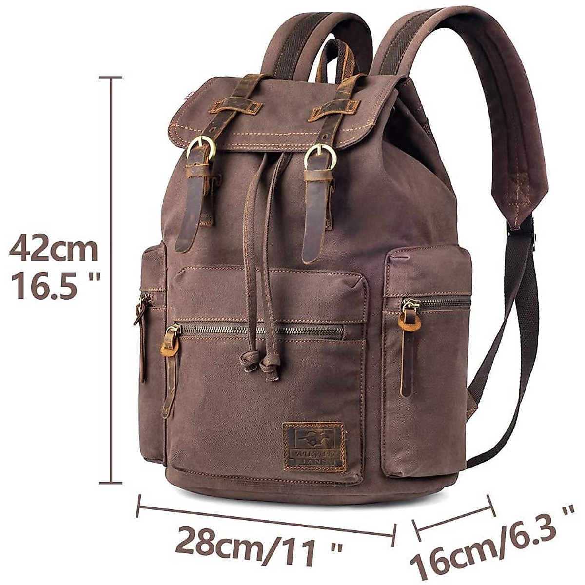 PKUVDSL Canvas Vintage Backpack, Large Mens Rucksack for Travel Adventure Bookbag Coffee