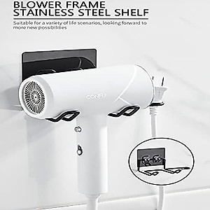 ARFUKA Hair Dryer Holder Bathroom Hair Dryer Holder Hair Care Tools Holder Wall Mount Hair Care & Styling Tool Organizer Storage Self Adhesive (Black)