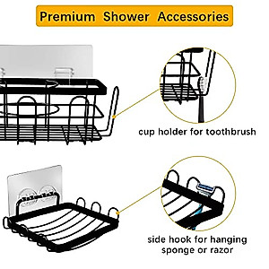 FYLEIRF 4 Pack Shower Caddy,Shower Organizer,Shower Shelf For Inside Shower,No Drilling Space Saver With Wall Mounting Design,Black