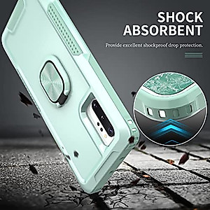 Military Case for Samsung Galaxy Note 10 Plus Tough Rugged Dual Layer Protective Case Hybrid Cover with 360°Ring Holder Kickstand