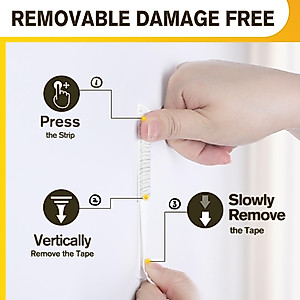 EMITEVER Picture Hanging Strips Heavy Duty, Damage Free Hanging Picture Hangers for Walls, Picture Hanging Kit, Hanging Hooks Without Nails, Medium Poster Wall Strips White 20-Pairs (40 Strips)