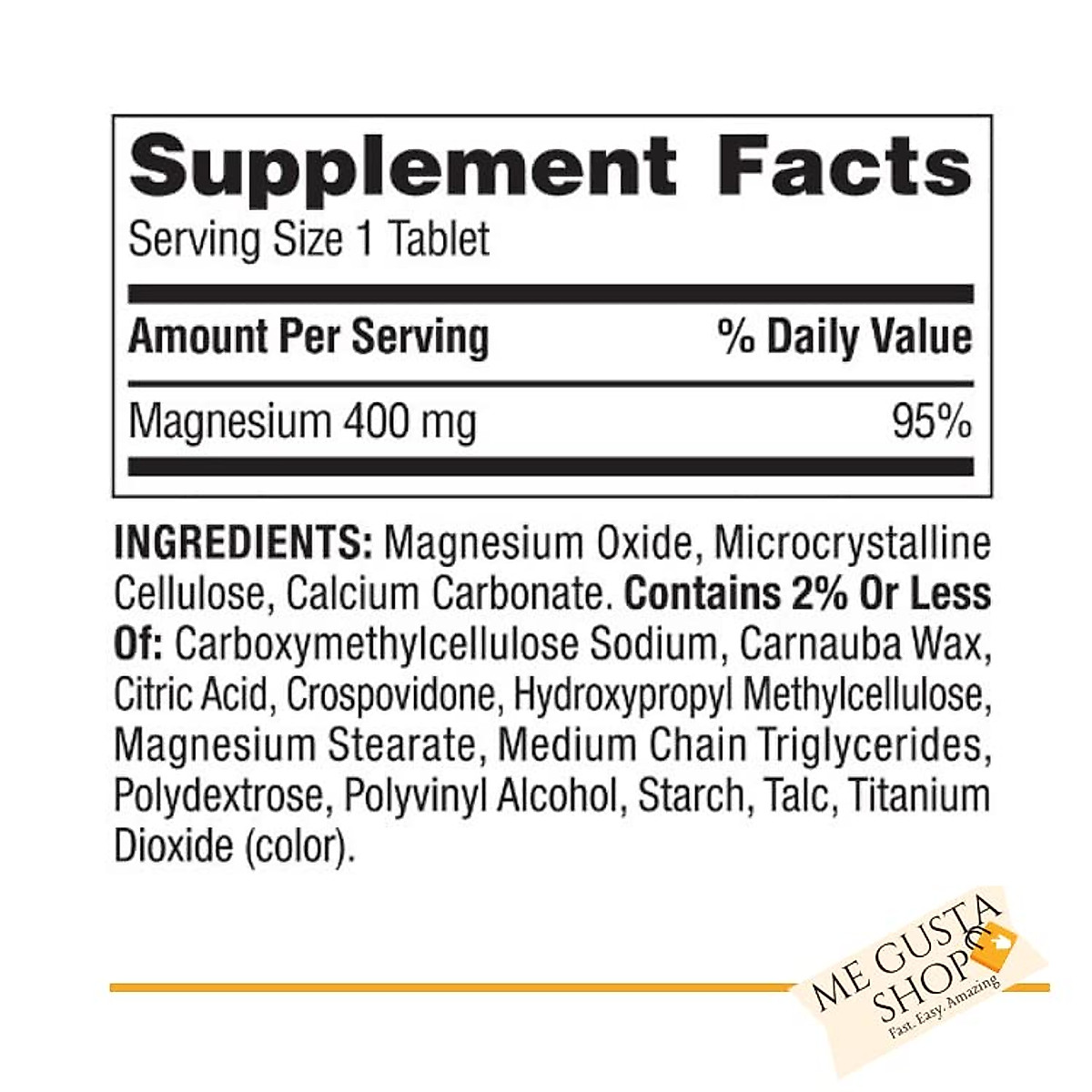 Spring Valley Essential Mineral Extra Strength Magnesium Tablets Dietary Supplement Nutritional Boost Gluten Free 400 mg, 250 Count Includes Asstd Collor Pill Organizer Me Gustas Sticker