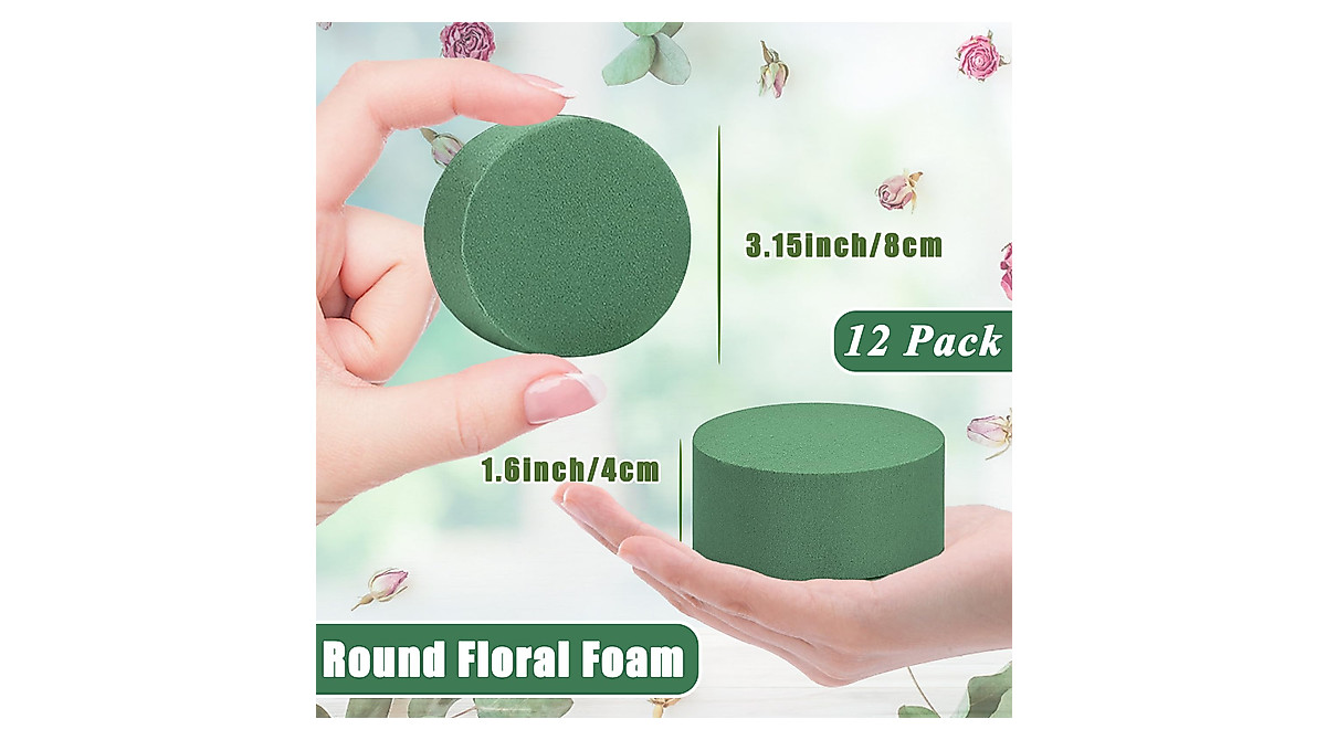 24 Pack Green Floral Foam Blocks for Weddings & Crafts