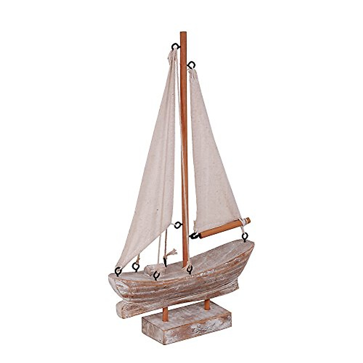 Wooden Sailboat Model Decor - Rustic Nautical Ship Miniature