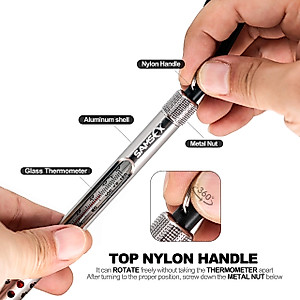 SAMSFX Fly Fishing Water Thermometer Stream 20-120 Fahrenheit/Celsius Easy to Rotate Lake Thermometer Temperature Measurement Anglers Vest Pack Tool Accessories(Gun Gray)