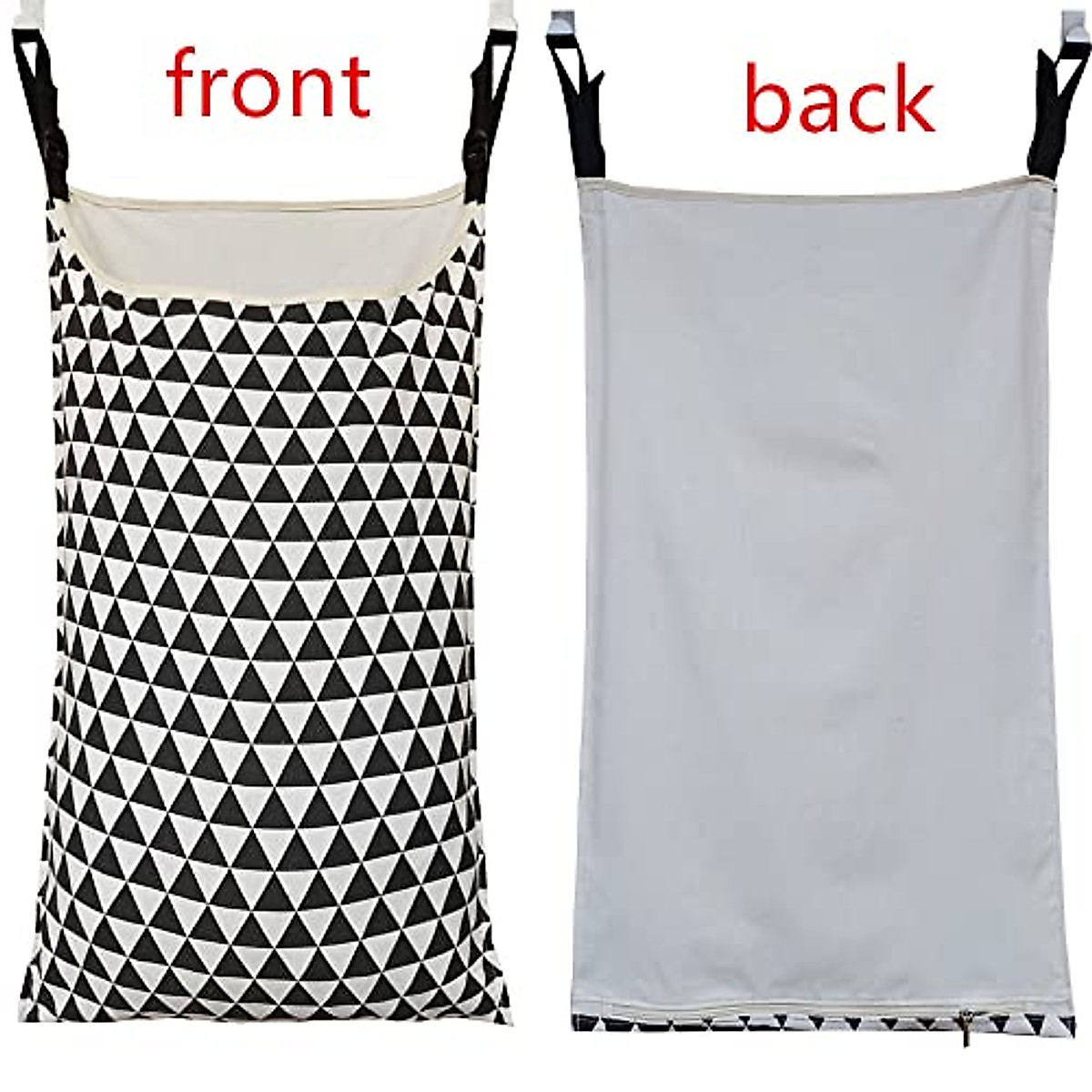 HDHYK Adjustable Space Saving Door Hanging Laundry Hamper Bag with Over Door Hooks for Dirty Laundry