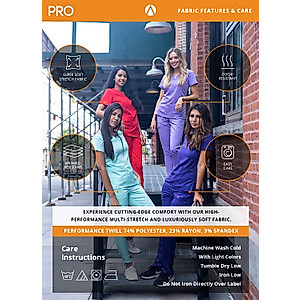 Adar Pro Scrubs for Women - Skinny Leg Yoga Scrub Pants - P7102 - Black - M