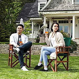 BYER OF MAINE, Pangean Campaign Chair, 20" D x 23.5" W x 36" H, Holds Up to 250 lbs, Hardwood, Perfect for Patio/Deck, Wood Folding Chairs, Patio Chair, Deck Chair, Wood Camp Chair, Green, Single