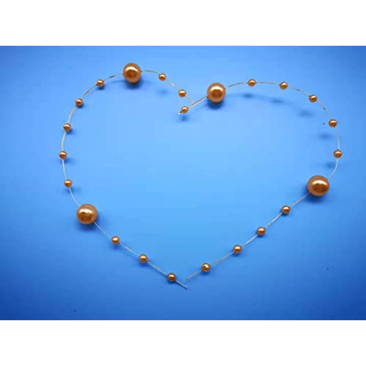NC 50 Pieces Floating Candles Artificial Pearl String 6 Inch Pearl String Filler Vase Fillers for Floating Candles Centerpiece Dinning Table Party Home Bridal Bouquet Centerpiece (Rose Gold)