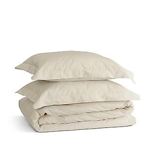 Linen Home 100% Cotton Duvet Cover Set, King/Cal King, Crisp and Cool Soft and Breathable Duvet Cover with Button Closure, Bed Linen All-Season Luxury, 3 Pieces-1 Duvet Cover & 2 Pillow sham, Ivory