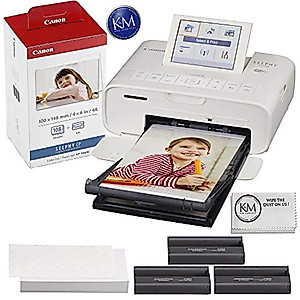 Canon SELPHY CP1300 Compact Photo Printer (White) with WiFi and Accessory Bundle w/Canon Color Ink and Paper Set