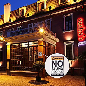 Warning No Stupid People Beyond This Point Retro Metal Tin No Trespassing Private Property Signs for Bedroom