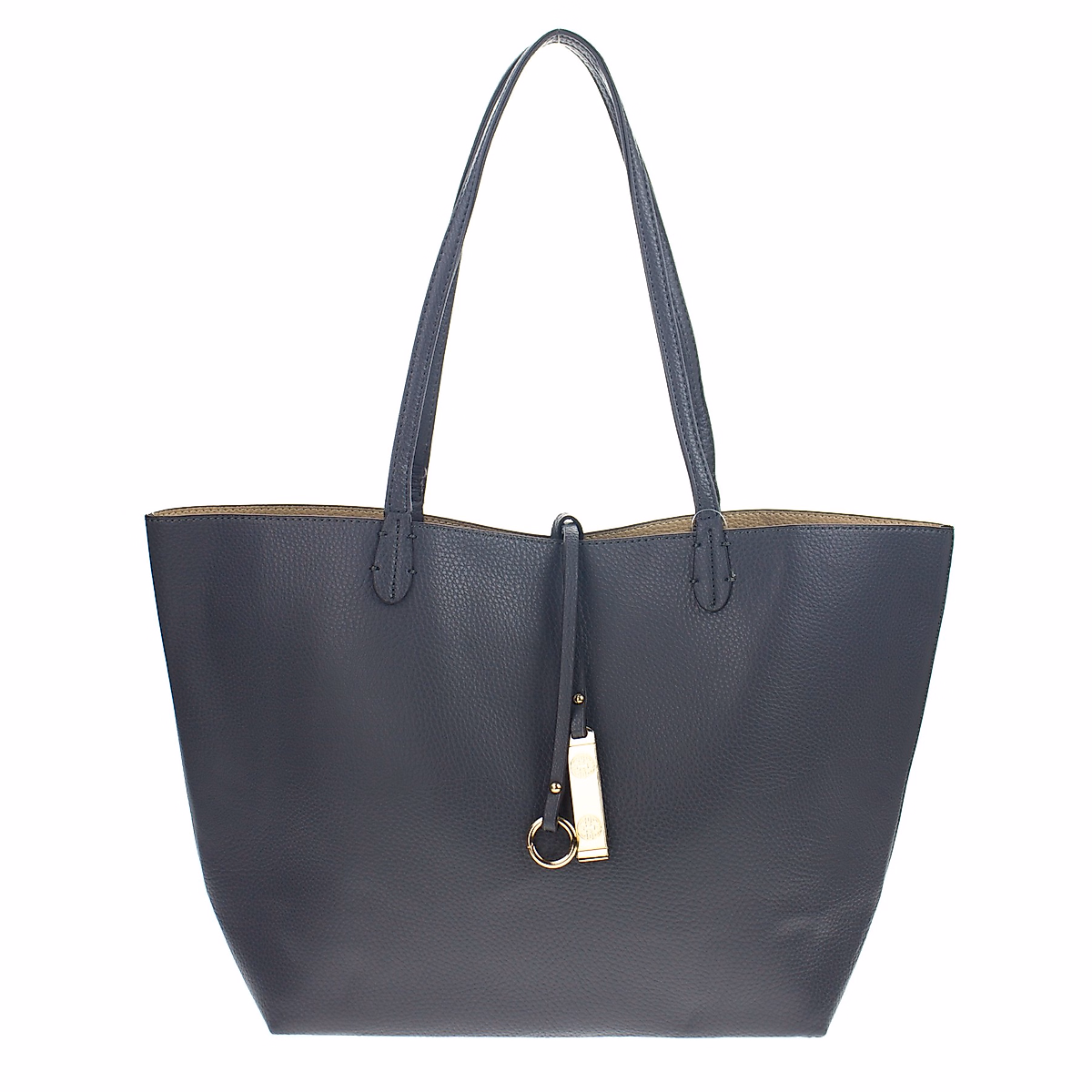 Canal Collection Reversible 2 in 1 Fashion Tote Handbag with Pouch (Grey)