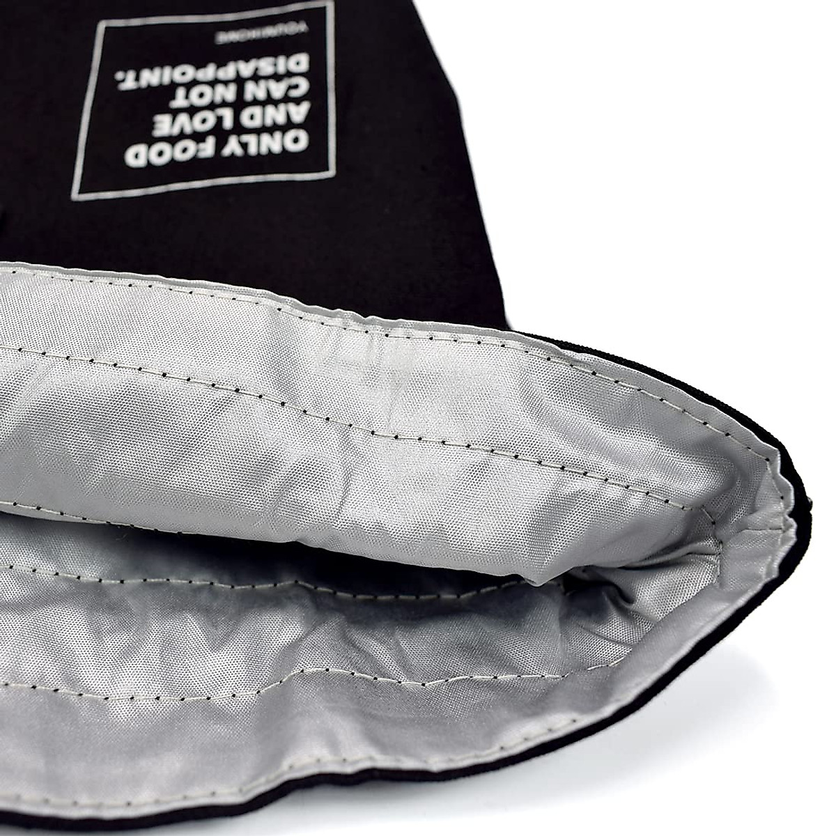 ZIIYAN Reusable Lunch Bag Insulated Handbag Tote bag with Handle and Drawstring Closure for Women Work Picnic or Travel (Black)