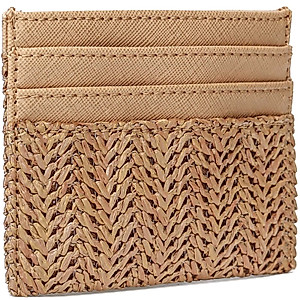 YIKOEE Straw Purse for Women Summer Beach Woven Bag With PomPom (Light Khaki)