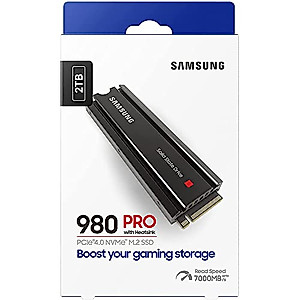 SAMSUNG MZ-V8P2T0CW 980 PRO with Heatsink PCIe 4.0 NVMe SSD 2TB for PC/PS5 Bundle with 1 YR CPS Enhanced Protection Pack