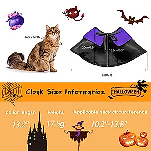 Chichome Cat Halloween Costumes Halloween Pet Wizard Costume for Small Dog Cat Dog Cat Wizard Costume for Cosplay Halloween Party Halloween Christmas Pet Costume Gift for Small Dogs Cats