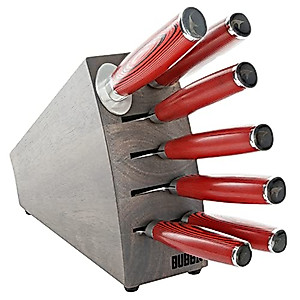 BUBBA Kitchen Knife Set for all your kitchen cutting needs with G10 Handles, Premium German Stainless Steel and a Parawood Knife Block.
