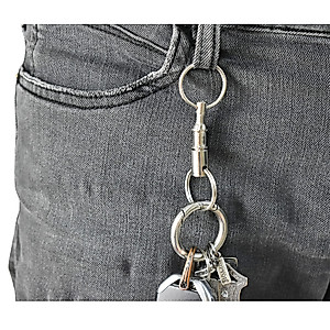 Pinenjoy 10Pcs Quick Release Keychain Detachable Pull Apart Key Rings Heavy Duty Dual Split Snap Lock Holder Silver Double Spring Key Accessory