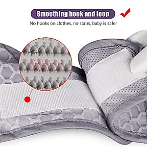 Baby Walking Harnesses, Handheld Kids Walk Helper Lightweight Adjustable Detachable Crotch Pad Handheld Toddler Walk Assistant Belt for 8‑24M Webbing, Mesh Material(Monsoon Grey-Profile Mesh)