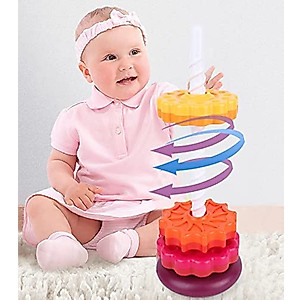 BornCare Kids Spinning Spiral Stacking Toy for Baby Toddler Kids. Durable Colorful Toy Pre K