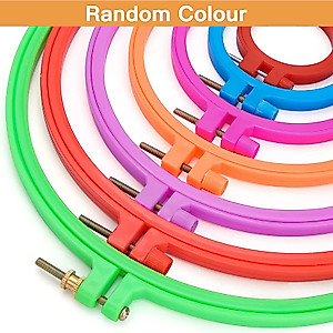 Caydo 7 Pieces Plastic Embroidery Hoops, 2.3 inch to 10.2 inch Circle Cross Stitch Hoops for Embroidery and Cross Stitch (Multicolor)