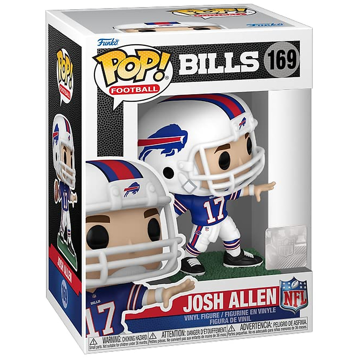 POP Football: Bills - Josh Allen (Away Jersey) Funko Vinyl Figure (Bundled with Compatible Box Protector Case), Multicolor, 3.75 inches