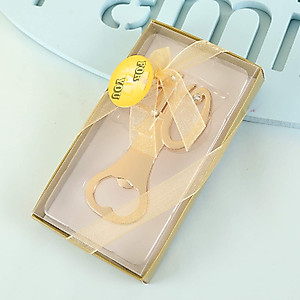 15 Pcs Gold Birthday Party Favors 40th Bottle Opener,Gold 40 Wedding Anniversary Party Favors Gift Keepsake Souvenir with Individual Gift Package for Party Favors Gift & Decoration (Gold 40th, 15)