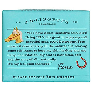 J·R·LIGGETT'S Horse Shampoo Bar Great for Sensitive Skin - Relieves Dry, Itchy Skin - Hypoallergenic and Biodegradable Formula – 100% Detergent-Free, 100% Ecologically Correct, Non-GMO, 3.5 oz.