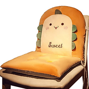 Tingting's Dream One-Piece Office Seat Cushion Cute Chair Pads and Cushions Sedentary Chair Cushions for Butt and Back Thickened Buttocks Cushion (Happy, 80×40CM/31.5"×15.7")
