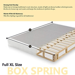 Mattress Solution Eurotop Pillowtop Innerspring Mattress and 4" Low Profile Split Wood Boxspring/Foundation Set, with Frame, Full XL, Size